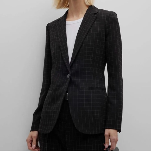 Theory | Jackets & Coats | Theory Checked Crepe Full Suit Blazer And ...